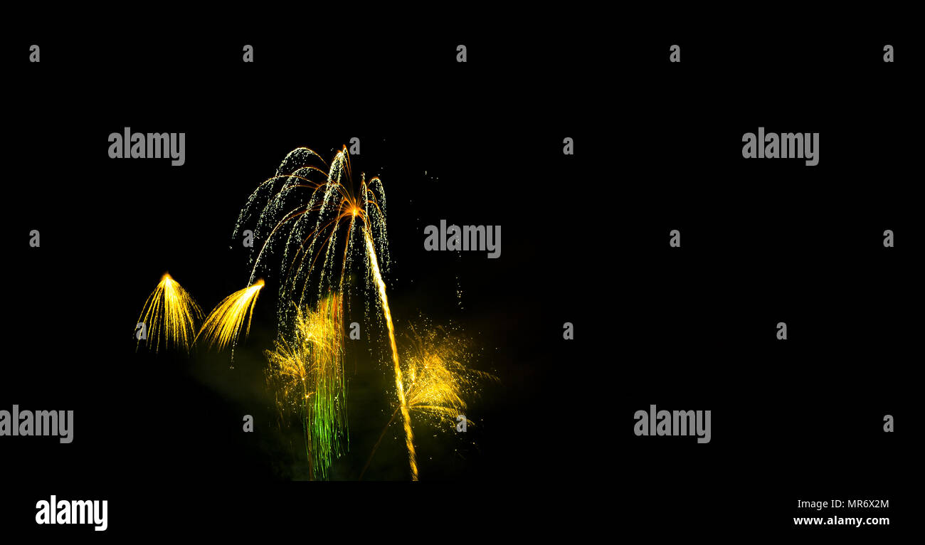 A firework display on November 5th celebration of the gunpowder plot of ...