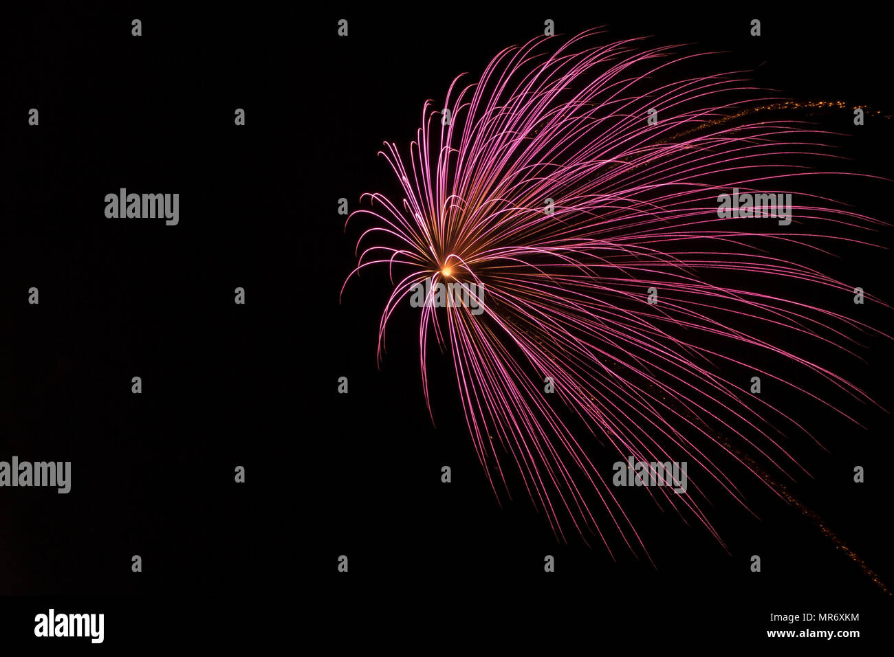 A firework display on November 5th celebration of the gunpowder plot of ...