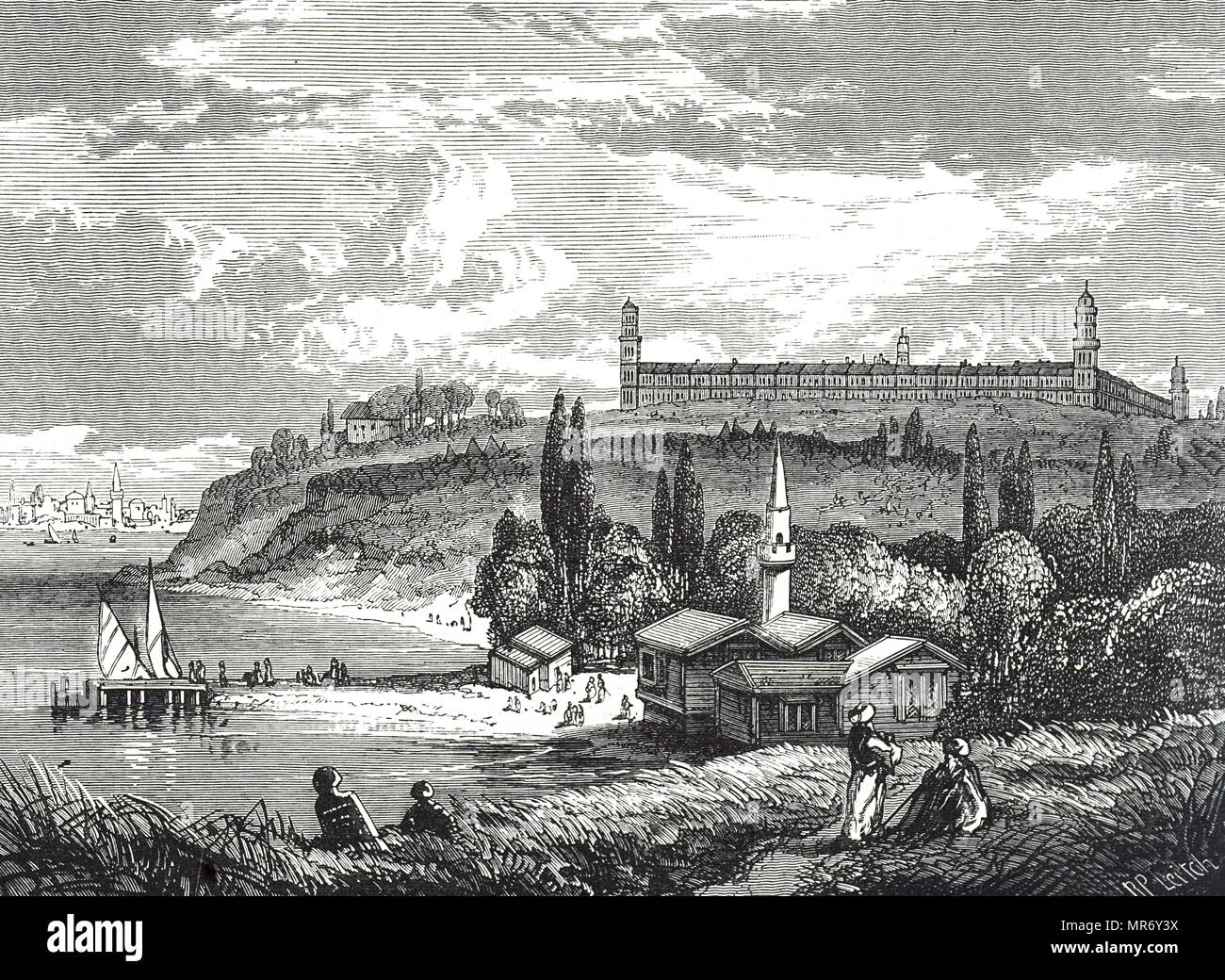 Engraving depicting the Selimiye Barracks Hospital, in which Florence ...