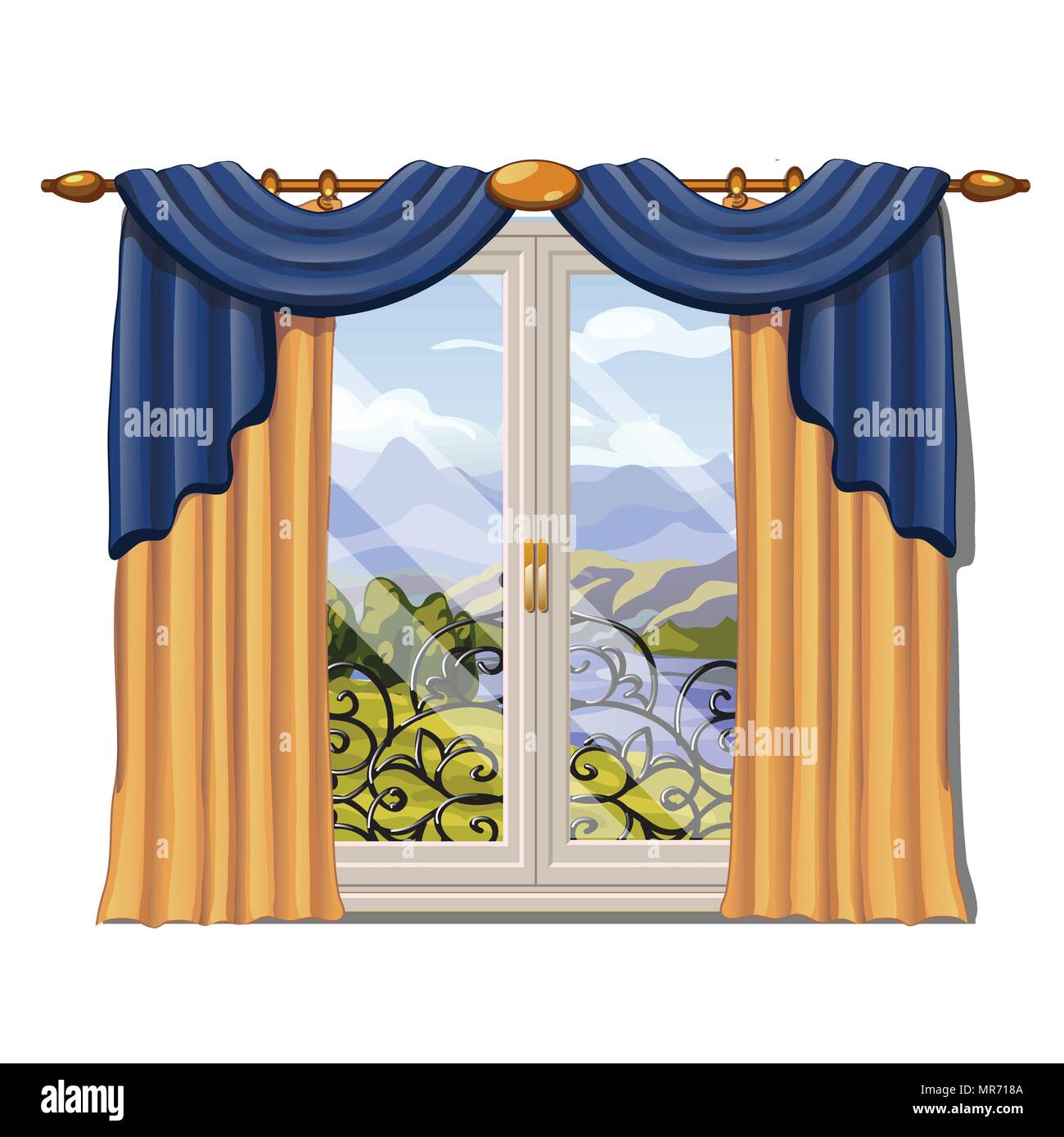 Picturesque summer landscape grass Cut Out Stock Images & Pictures - Alamy