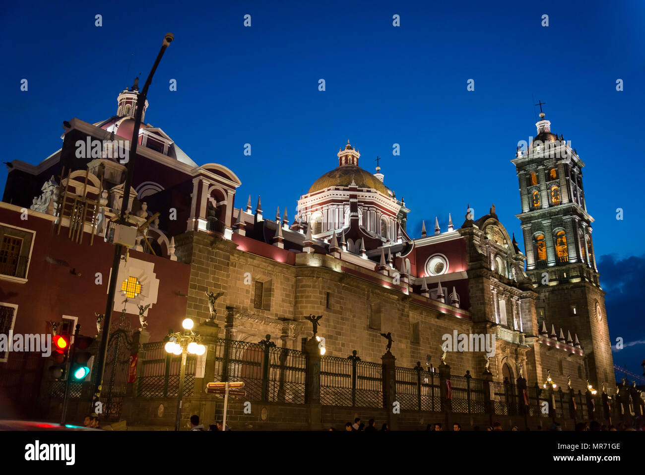 Puebla Cathedral, a Roman Catholic church built in the Spanish colonial ...