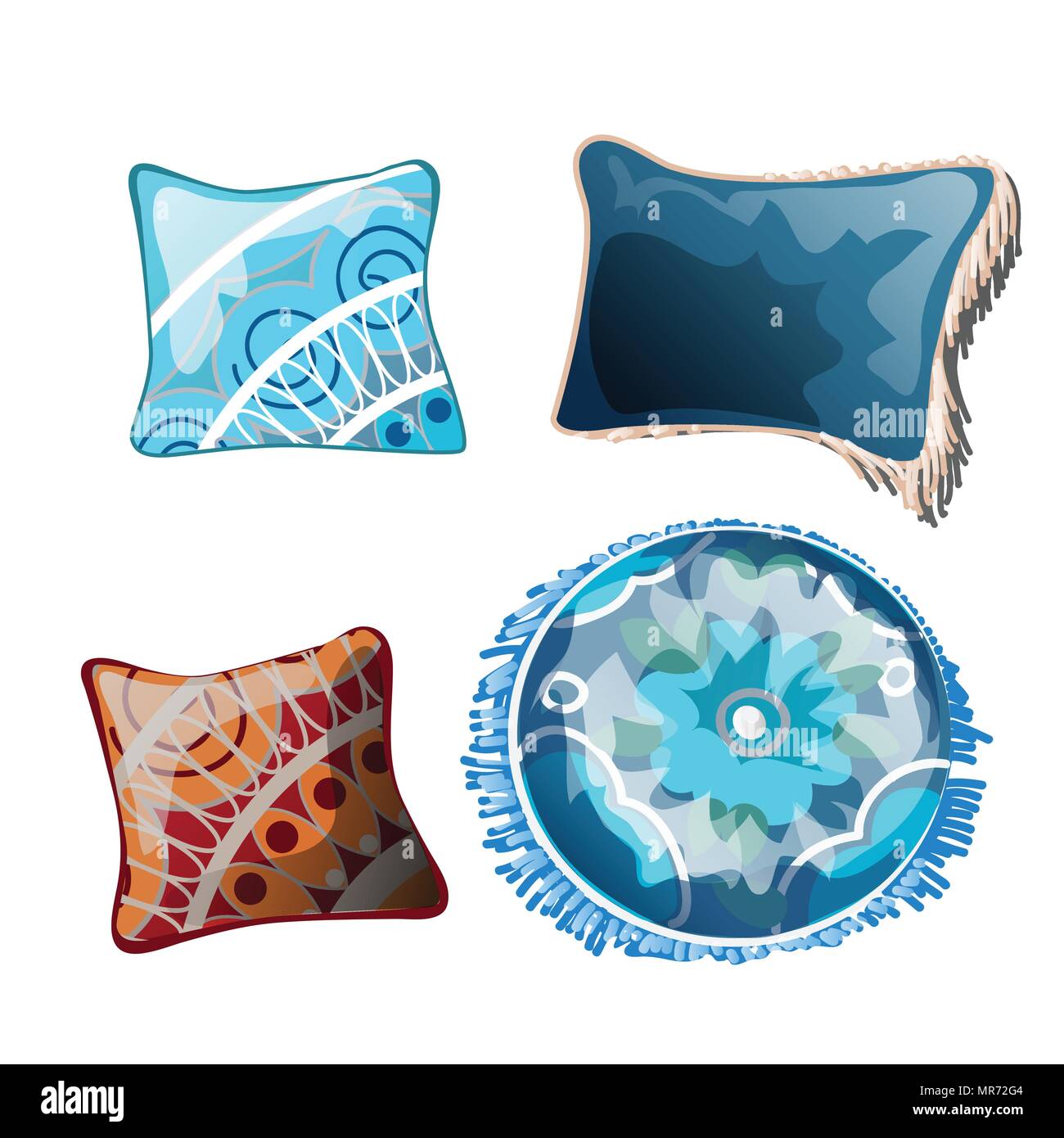 Set of cushions for the interior. Vector illustration Stock Vector ...