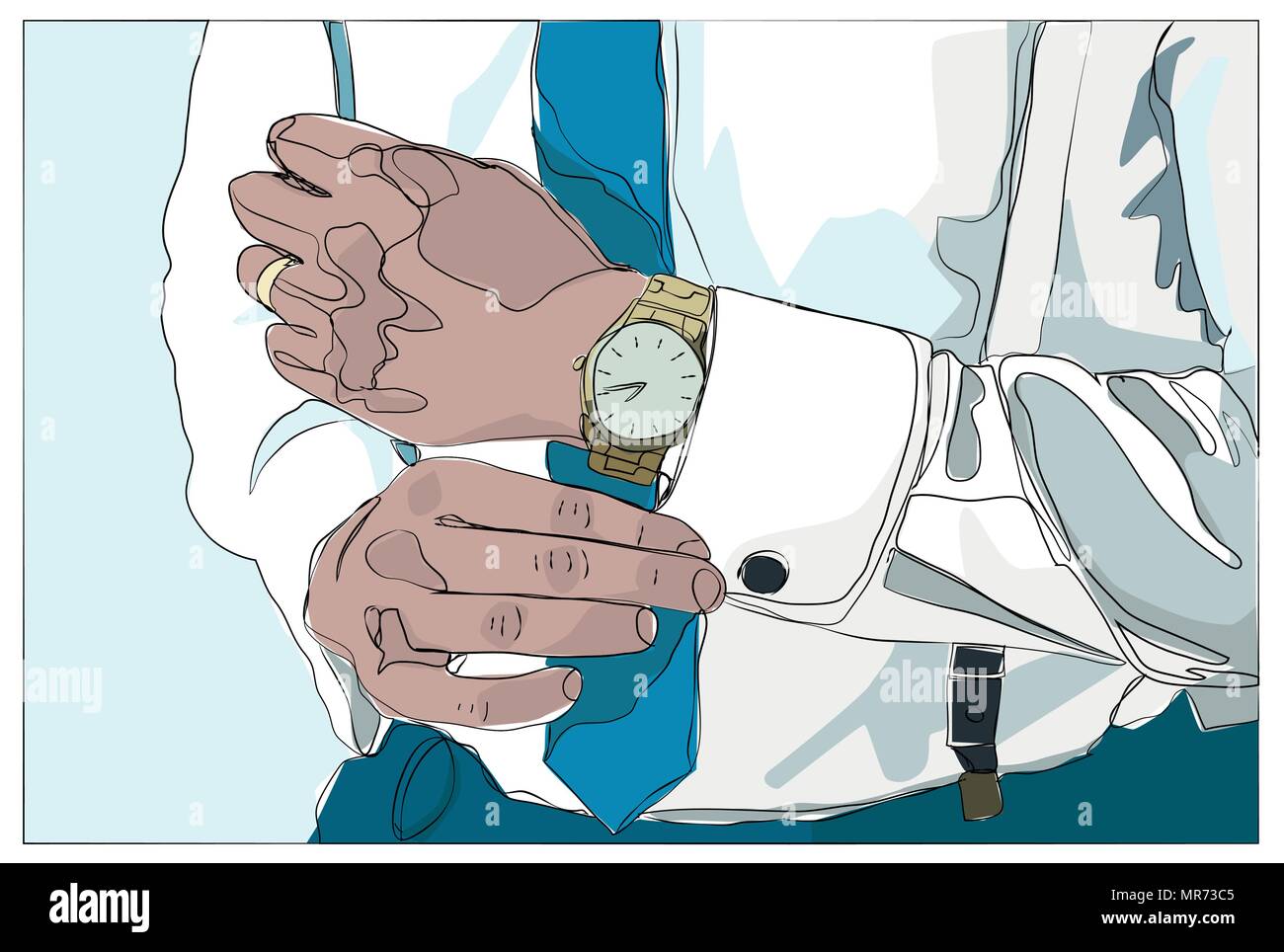 business man concept illustration - sketch drawing of a businessman ...