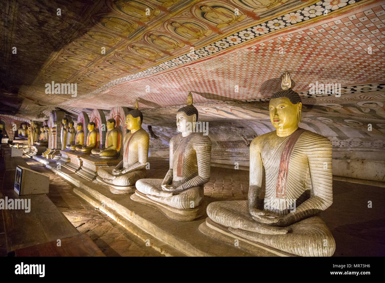 DAMBULLA, SRI LANKA - JAN 17, 2017: close up view of ancient ...