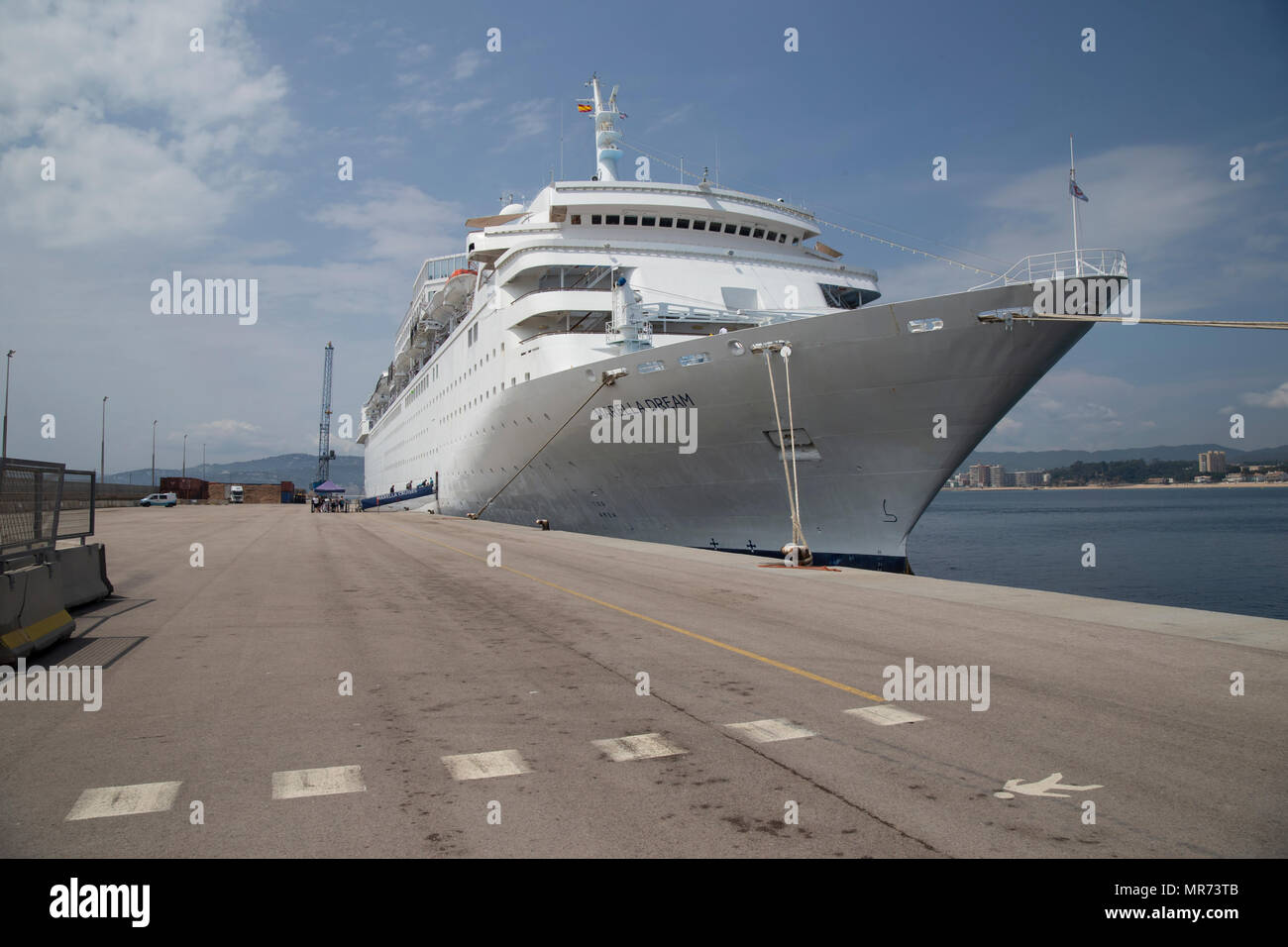 The TUI Cruise liner "Marella Dream" docked in a Mediterranean port ...