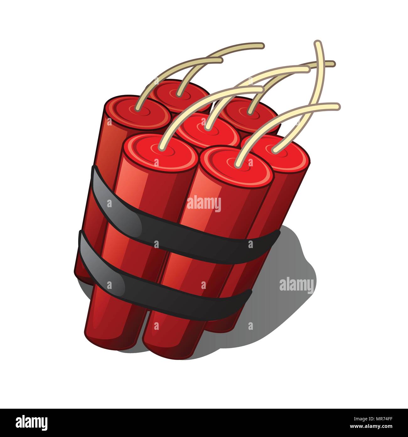 The bundle of sticks of dynamite isolated on a white background. Vector ...