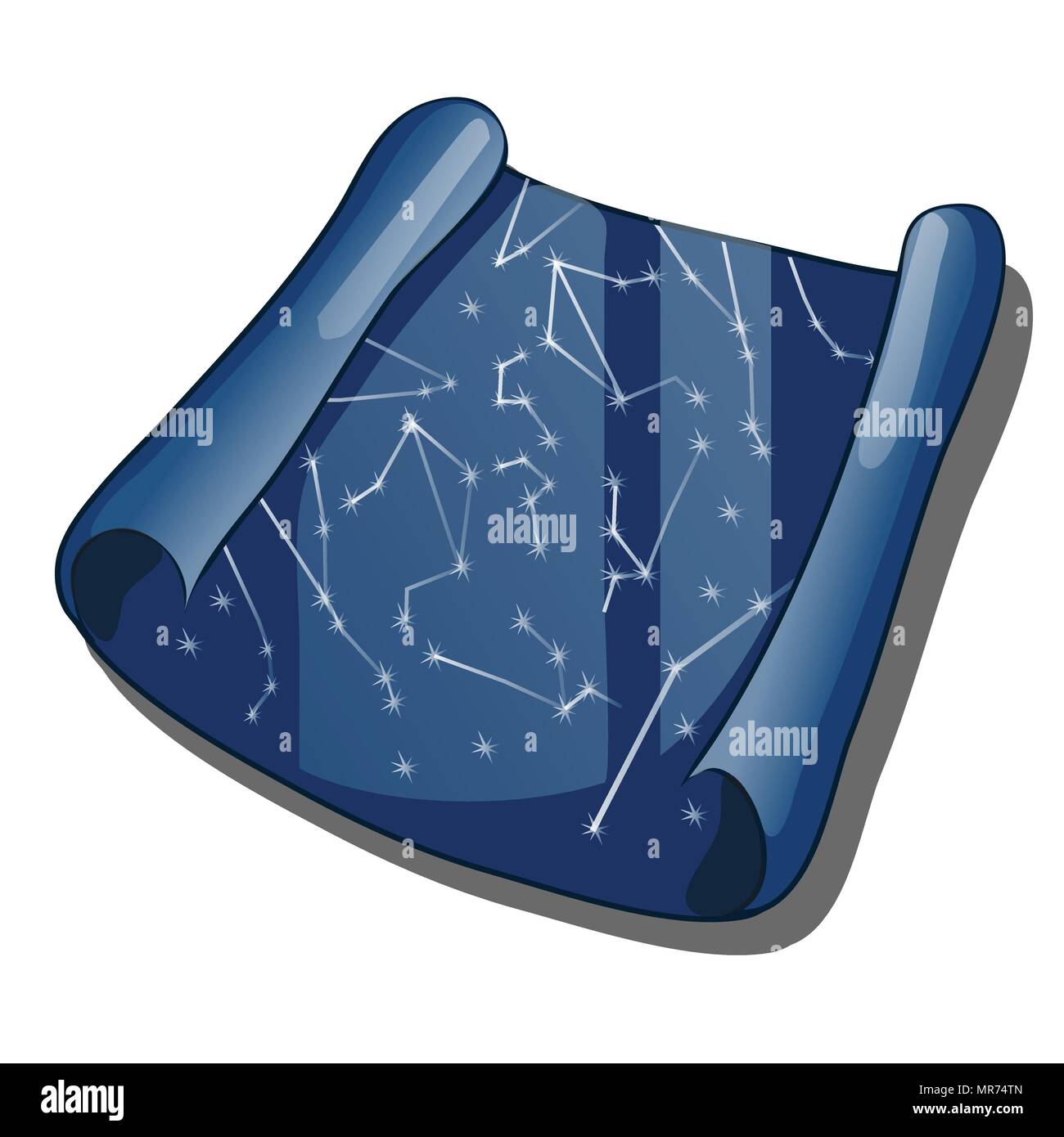 A scroll with a map of the constellations isolated on a white ...