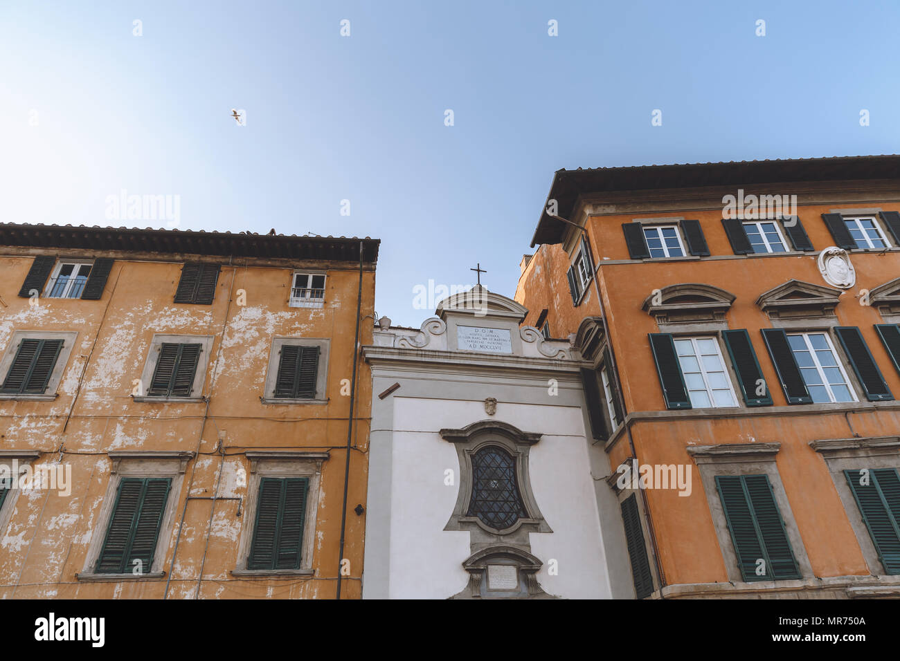 bottom view of houses in old city, Pisa, Italy Stock Photo - Alamy