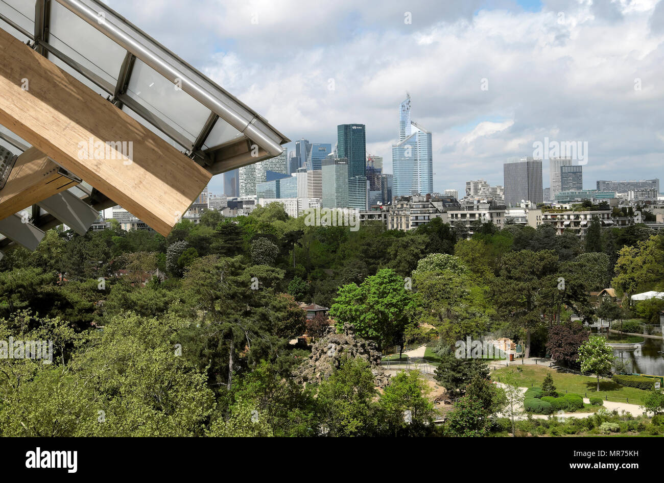 View of Paris financial district La Defense from Fondation Louis ...