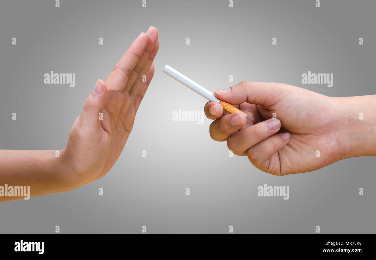 World No Tobacco Day Men's cigarette break And send a cigarette Stock ...