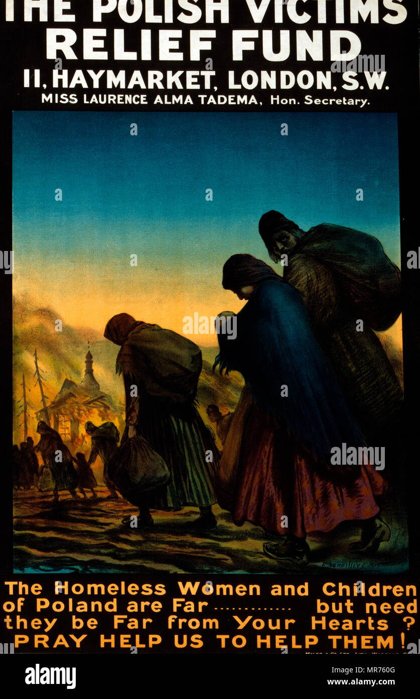 World war One American propaganda poster for the Polish Victims' Relief ...