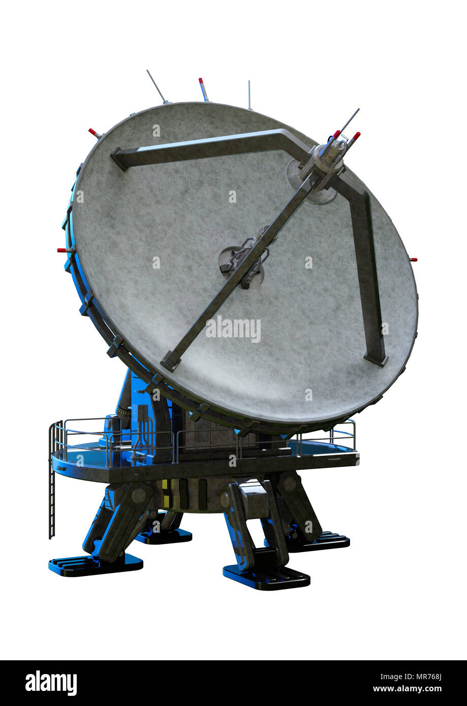 3D rendering of a satellite dish isolated on white background Stock ...