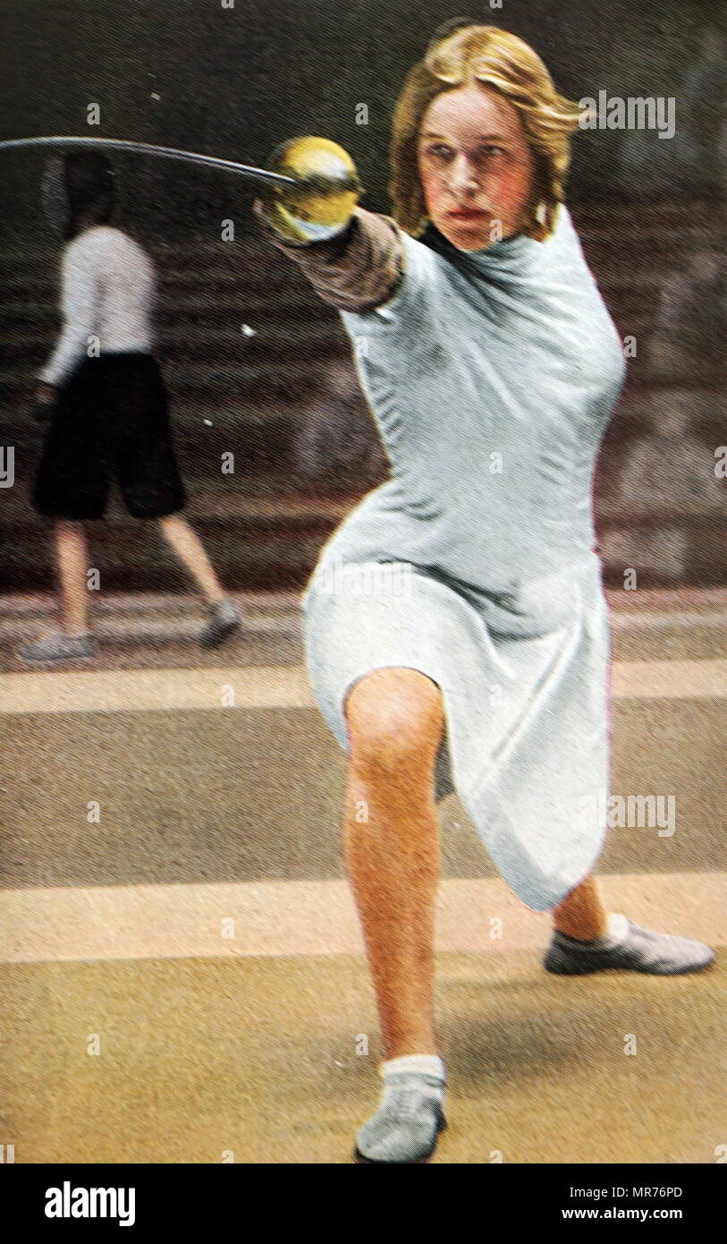 Photograph of Helene Mayer (1910 - 1953) at the 1932 Olympic games ...