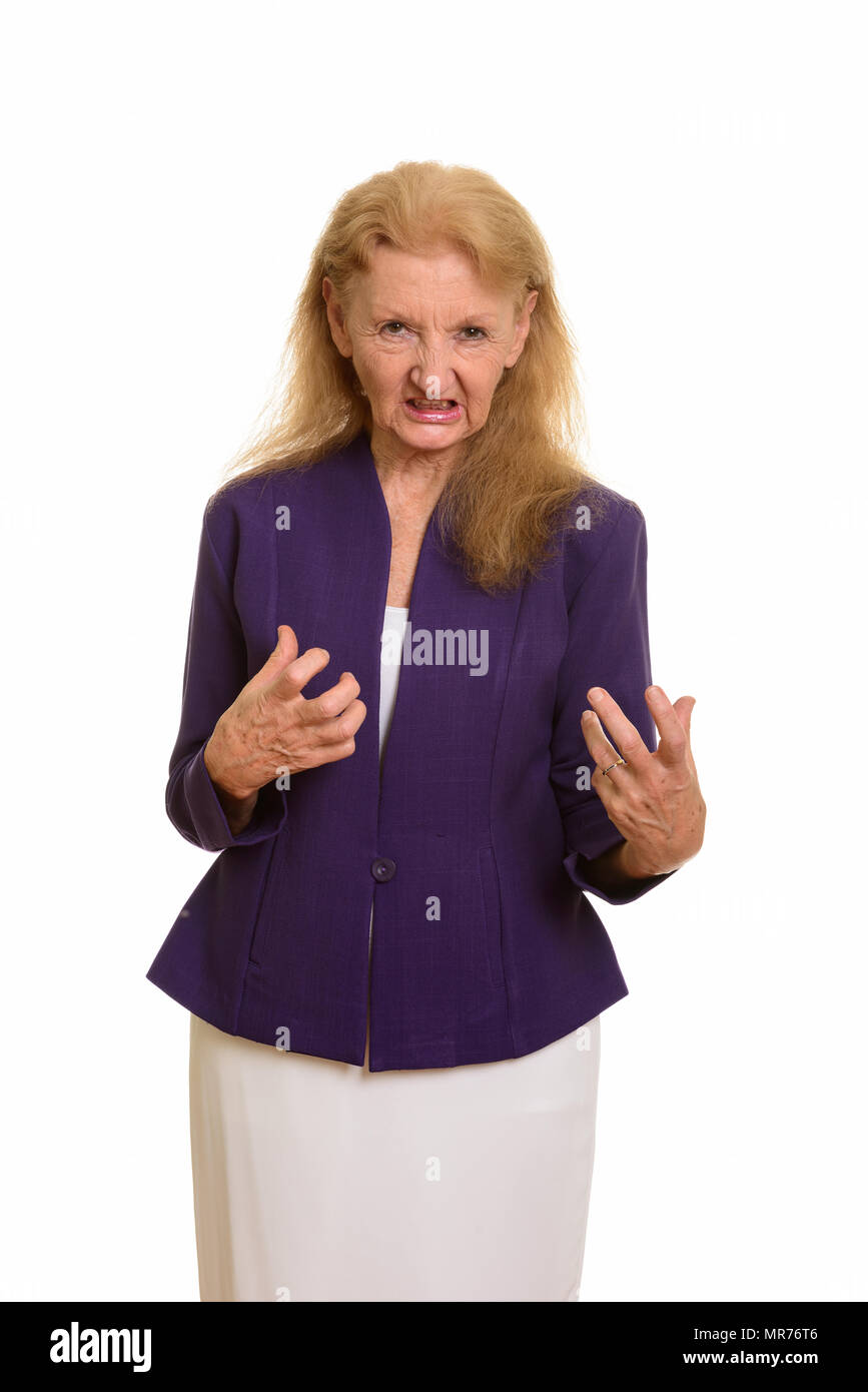 Angry old lady senior hi-res stock photography and images - Alamy
