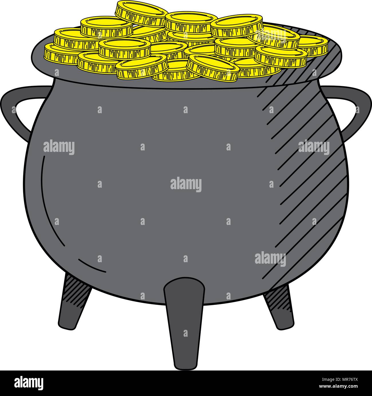 coins cash money inside pot cauldron Stock Vector Image & Art - Alamy