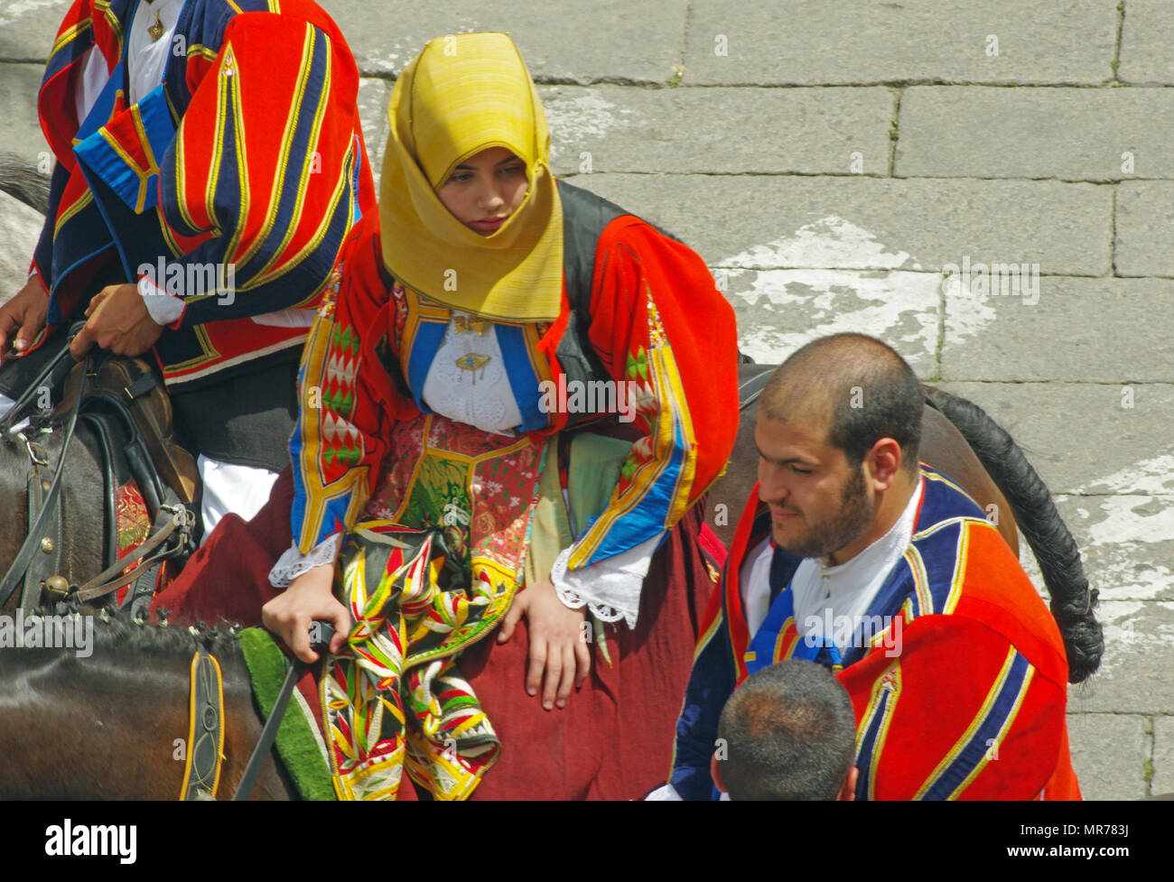 Sassari, Sardinia, Italy. The"Cavalcata sarda", traditional folk ...
