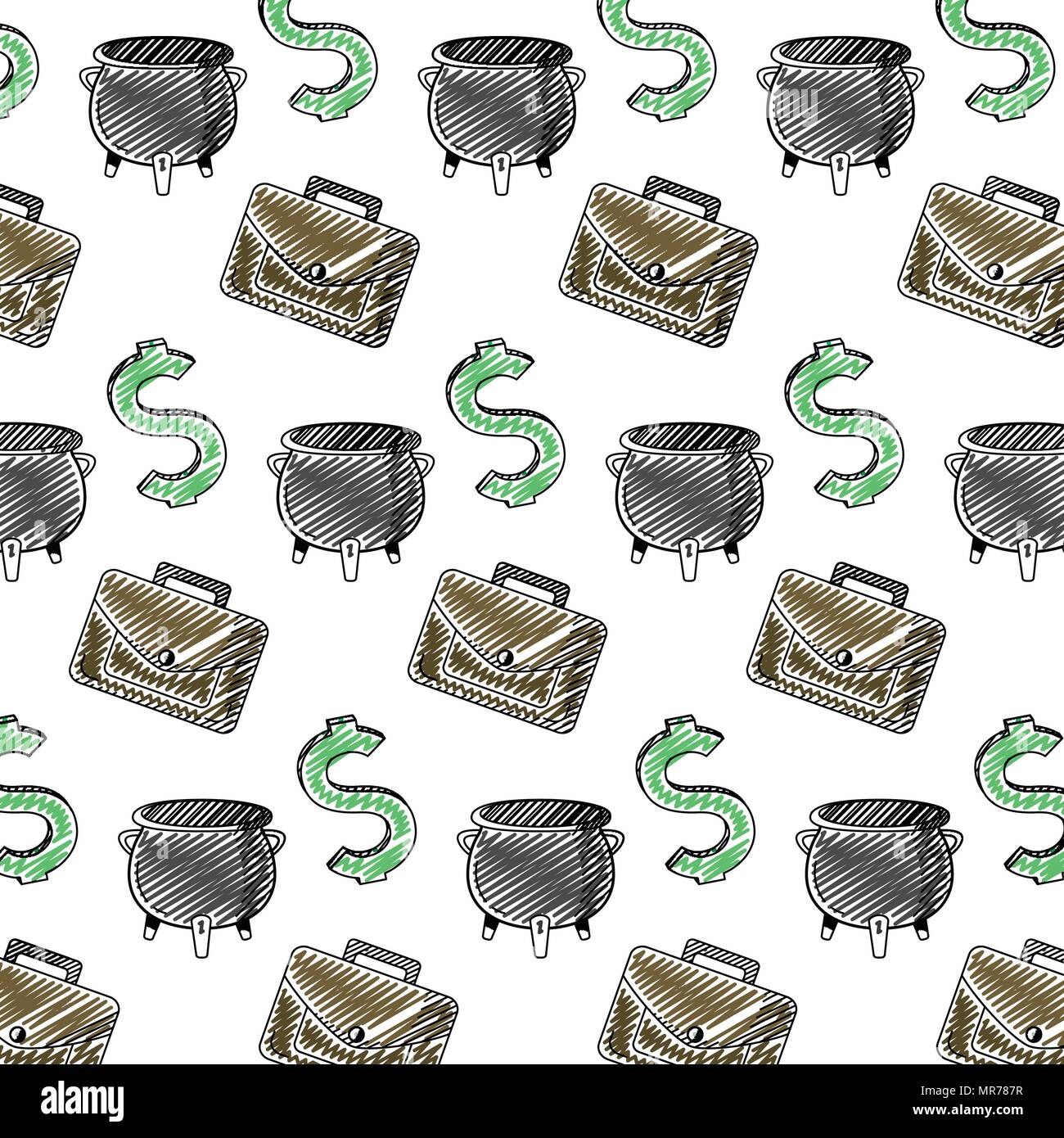 doodle finance cash money things background Stock Vector Image & Art ...