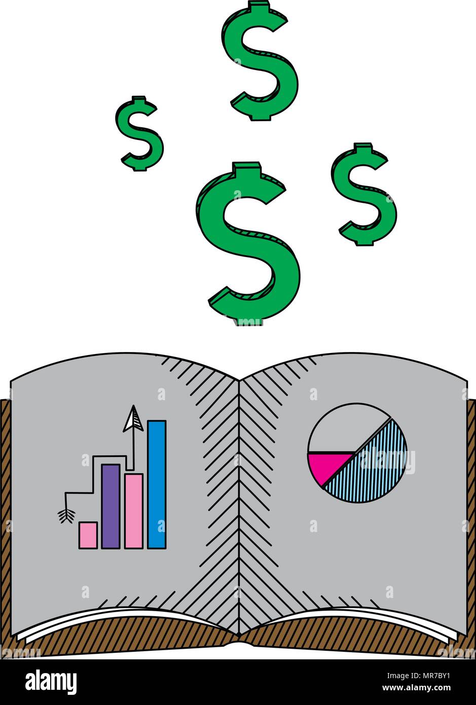 book with statistics bar and diagram finance Stock Vector Image & Art ...