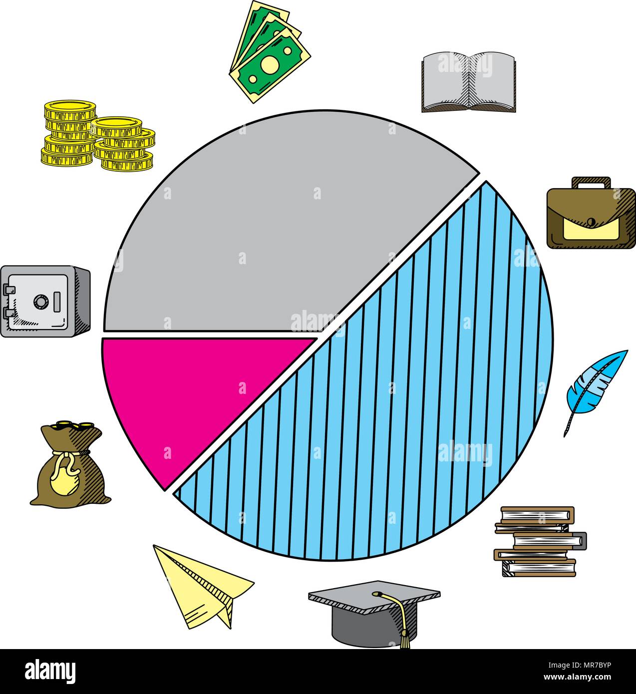 graphic statistics diagram with business success Stock Vector Image ...