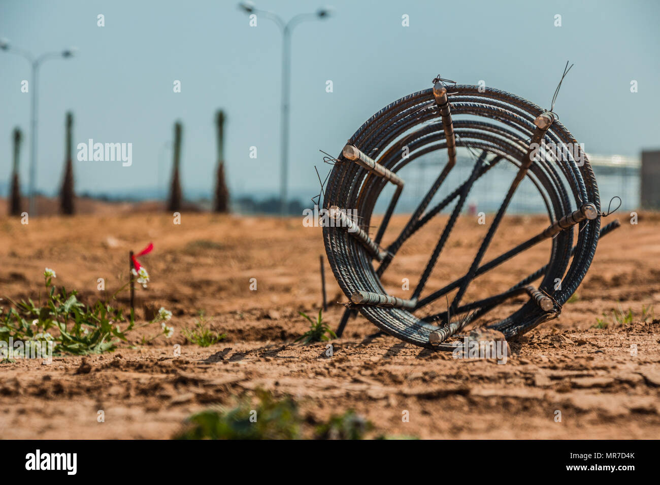 Steel rod used for poles construction with reinforce concrete at ...