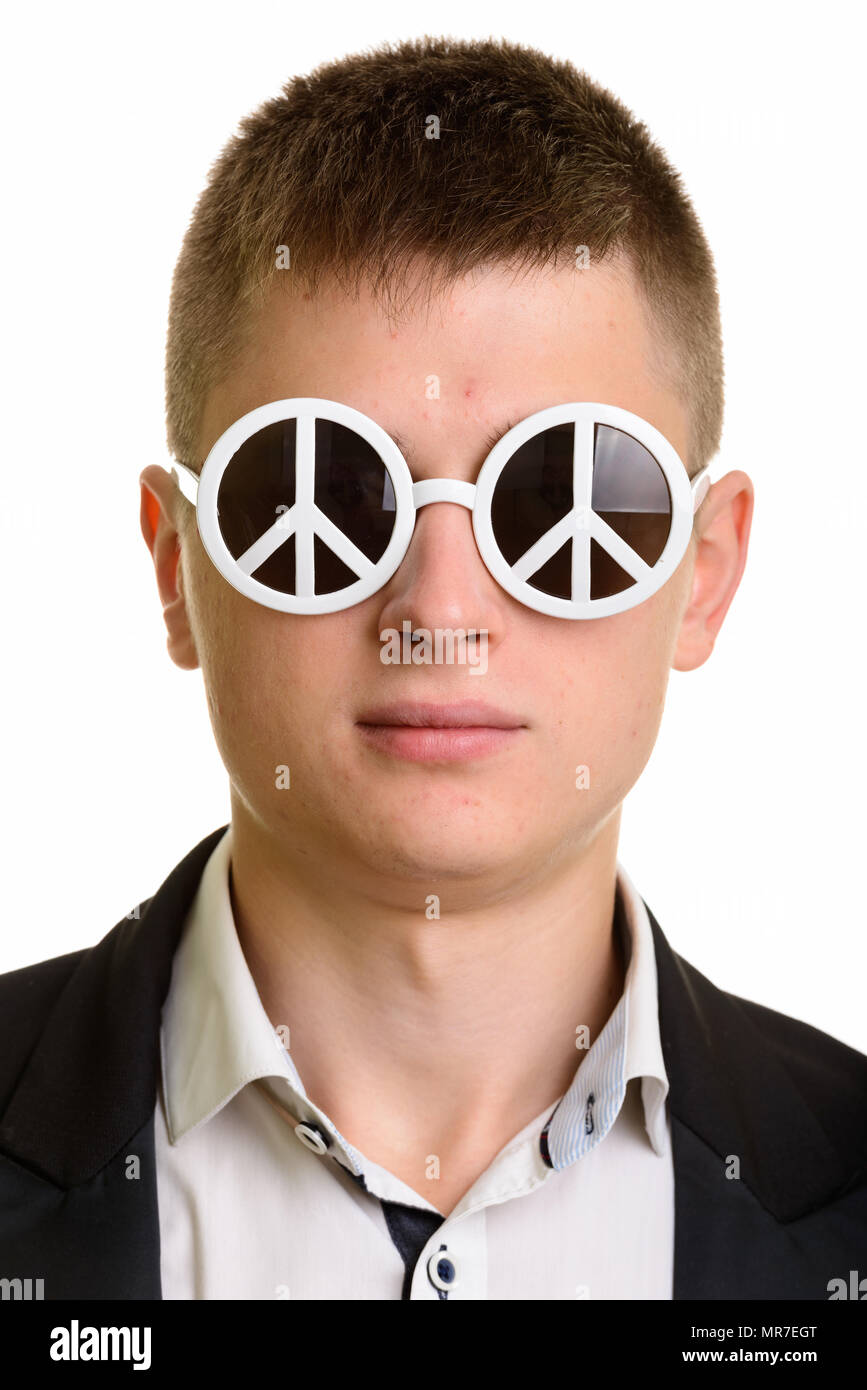 Young man wearing sign hi-res stock photography and images - Alamy