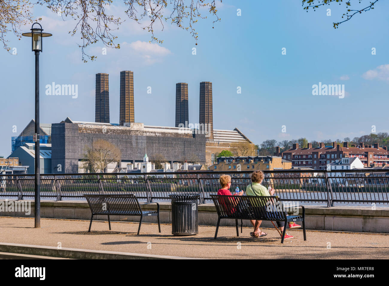 Greenwich riverside area and old power station in London Stock Photo ...