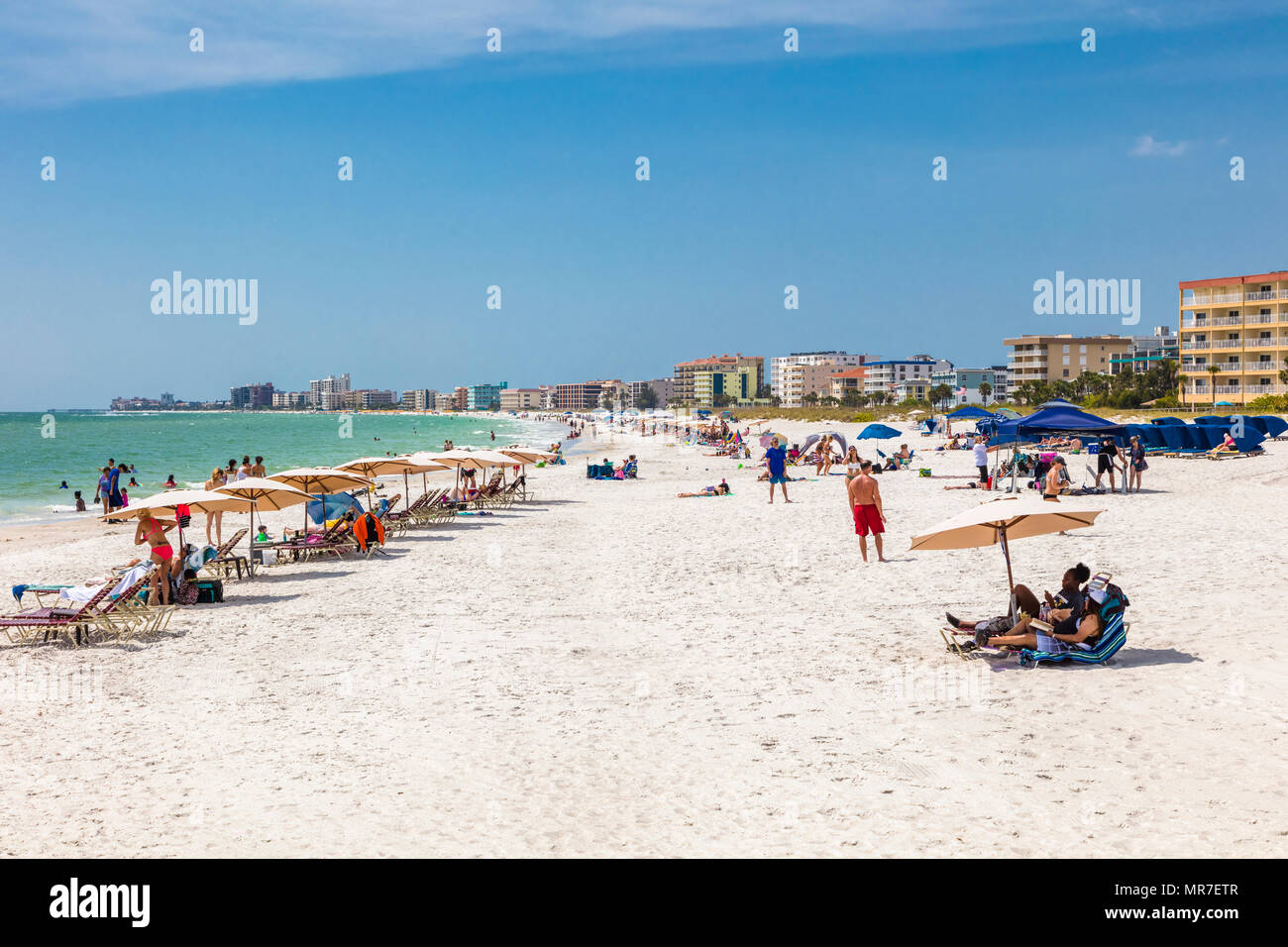 Beach oin the Gulf of Mexico in city of Madeira Beach in Pinellas ...