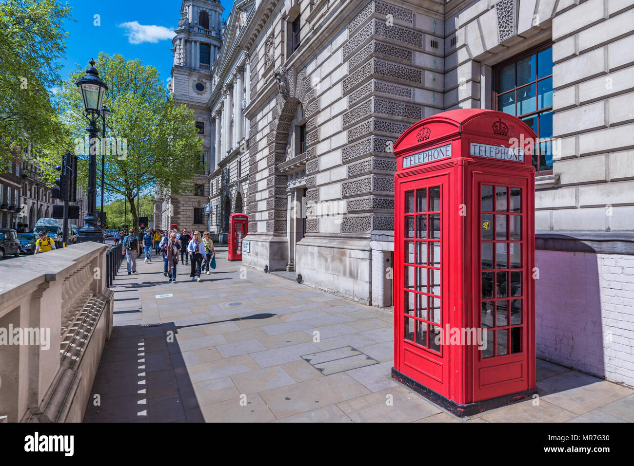 LONDON, UNITED KINGDOM - MAY 04: Typical old British telephone box in ...