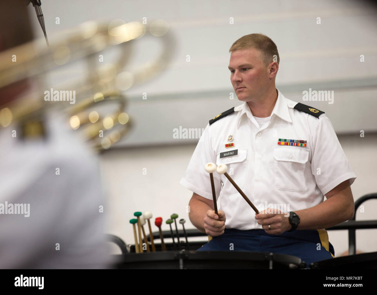 A member of the United States Army Field Band performs during the 31st ...