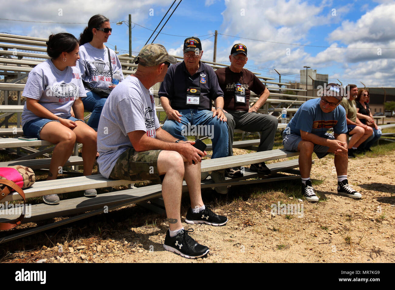 Veteran Paratroopers tell old jump stories while waiting for the All ...