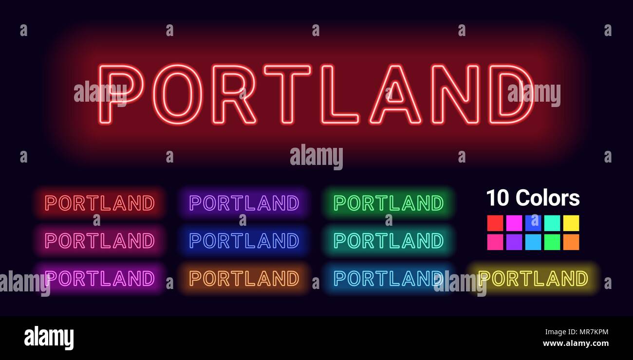 Portland neon sign Stock Vector Images - Alamy