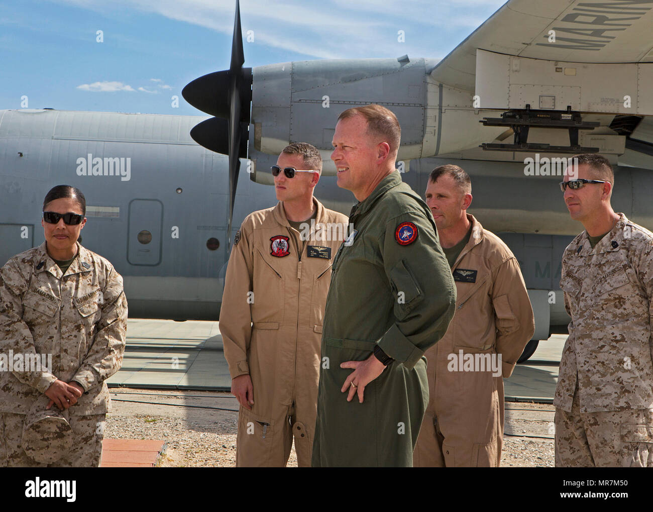 Maj. Gen Mark R. Wise, center, 3rd Marine Aircraft Wing commanding ...