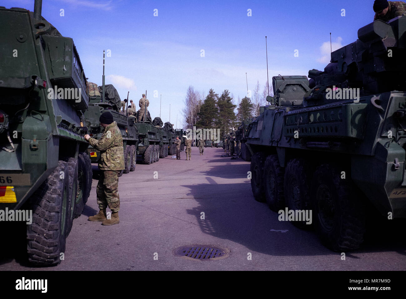 U.S. Soldiers of Apache Troop, 1st Squadron, 2nd Cavalry Regiment ...
