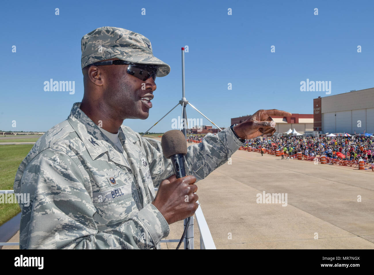 Col. Kenyon Bell, 72nd Air Base commander, emphasizes the importance of ...