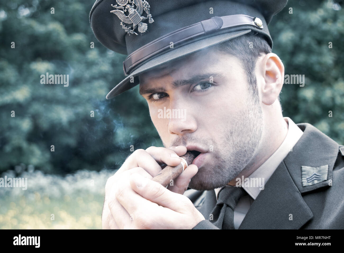 Vintage Handsome American man, Soldier, SGT in world war 2 officer's ...