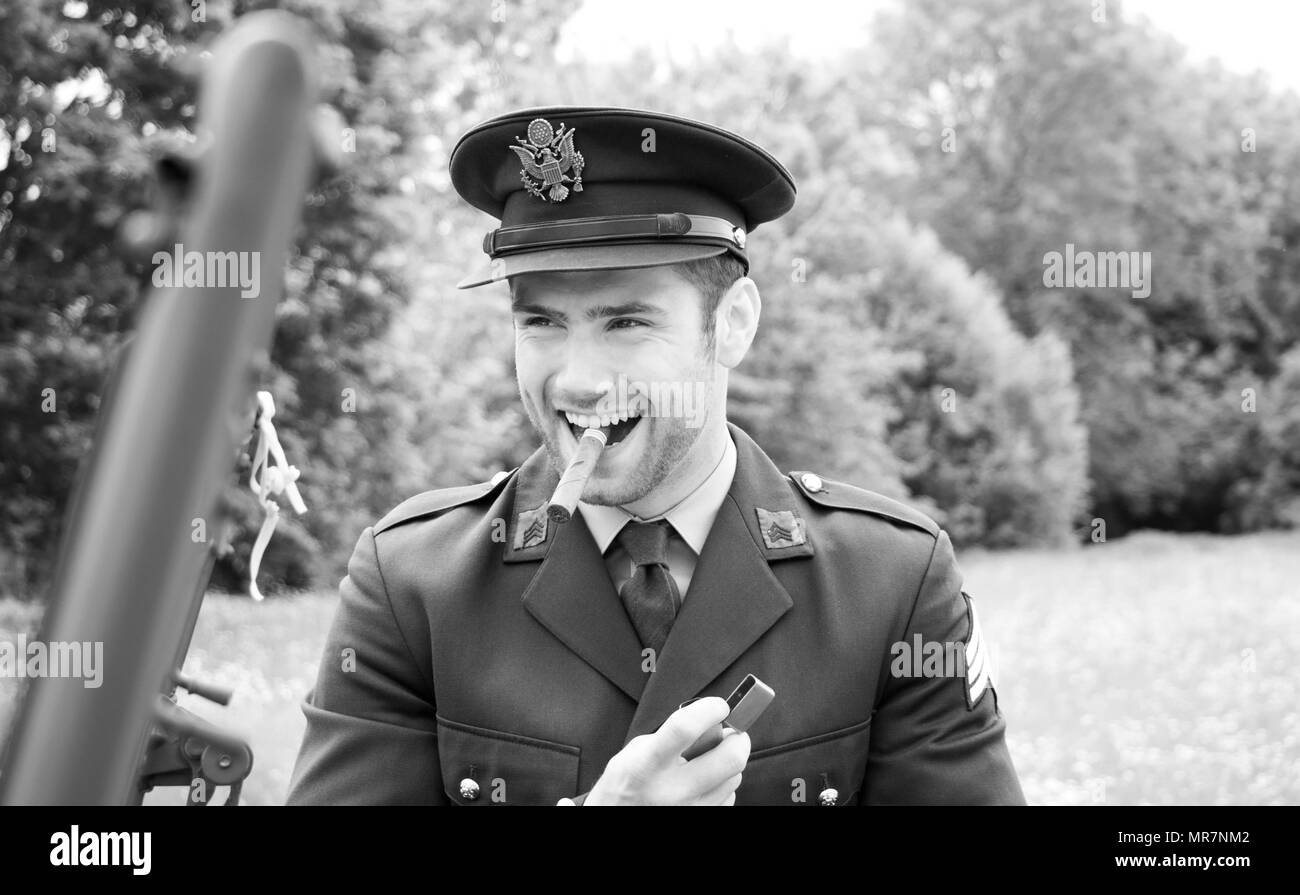 Vintage Handsome American man, Soldier, SGT in world war 2 officer's ...