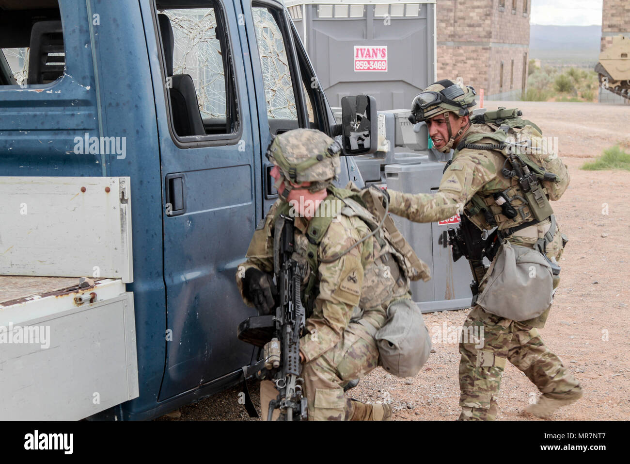 During urban warfare training at Iron Focus 17 on May 22, Soldiers of ...