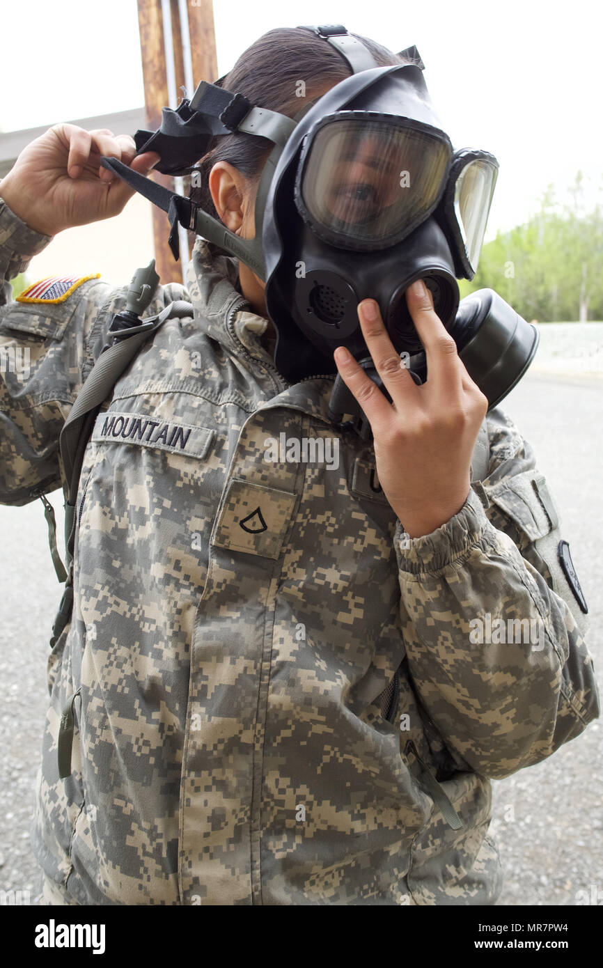 Alaska Army National Guard Pfc. Virginia Mountain, a signal support ...