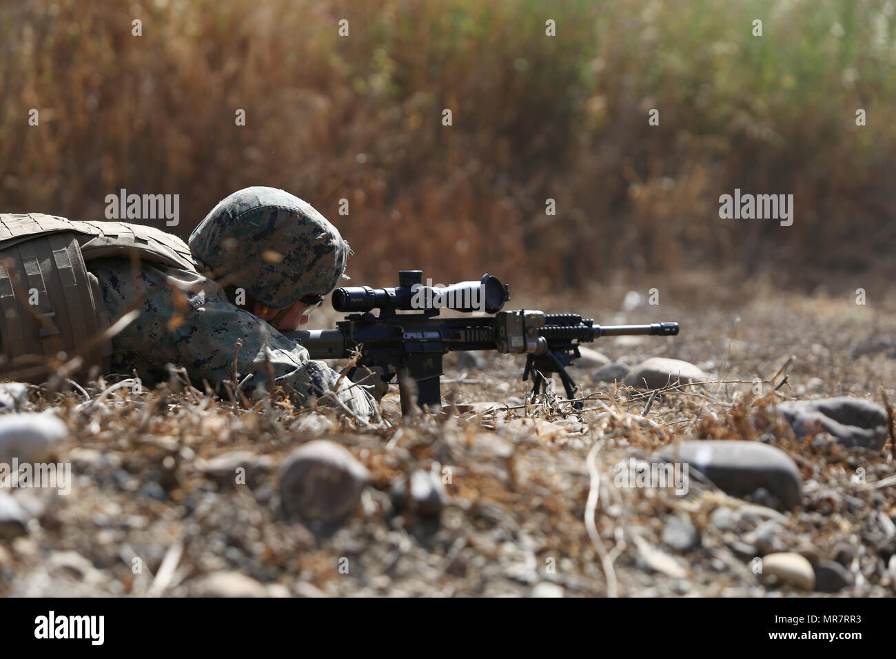 A U.S. Marine with Special Purpose Marine Air-Ground Task Force ...