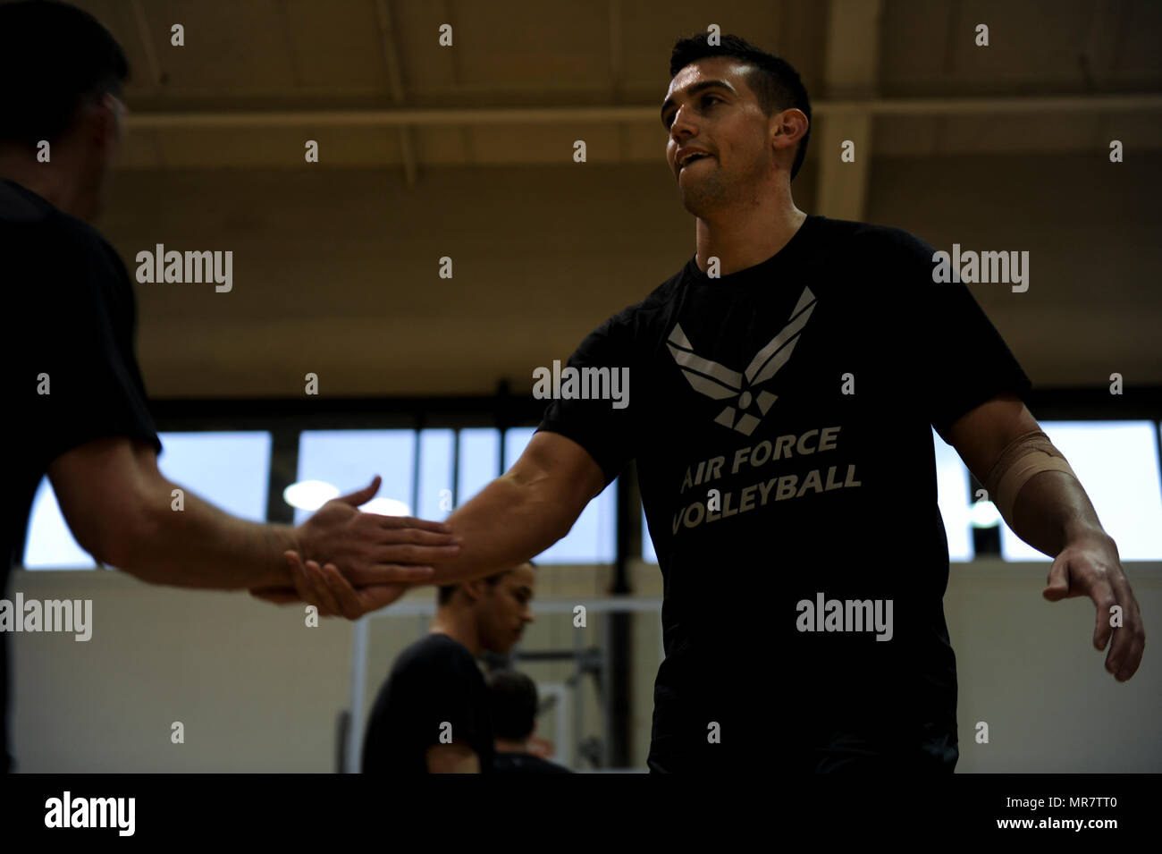 1st Lt. Kevin Plascencia, a middle blocker with the Air Force men’s ...
