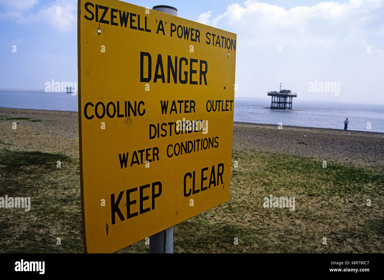 Sizewell A, Cooling Water Discharge Sign, Radioactive Discharge, into ...
