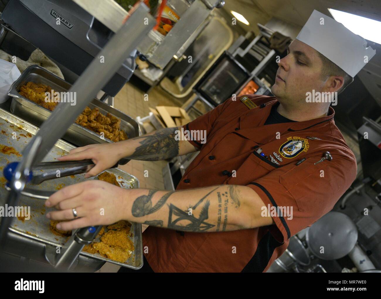 ATLANTIC OCEAN (May 23, 2017) – Culinary Specialist 2nd Class Robert ...