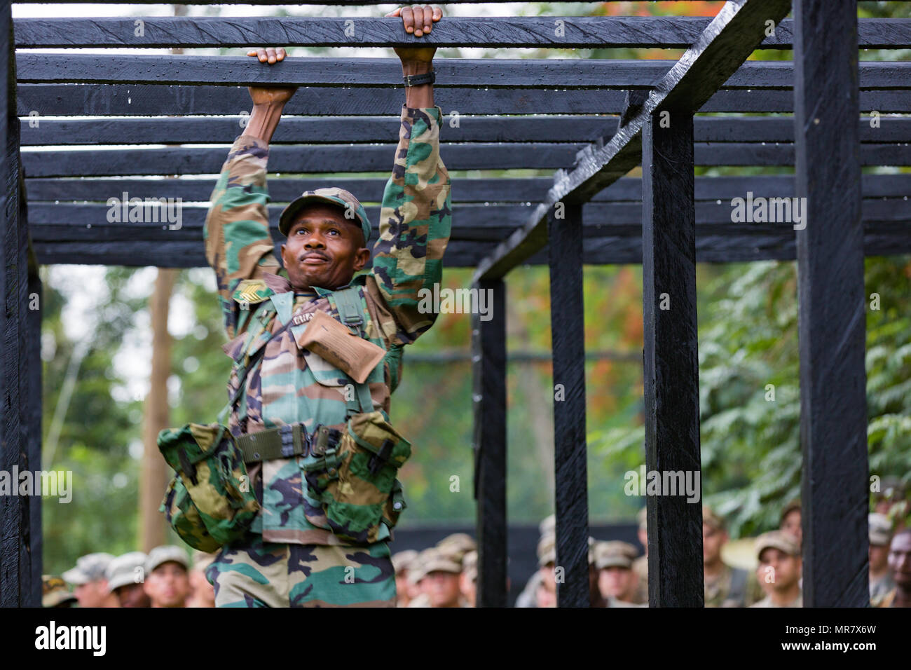 Ghanaian Armed Forces Sgt. Ibrahim Abubakari crosses through an ...