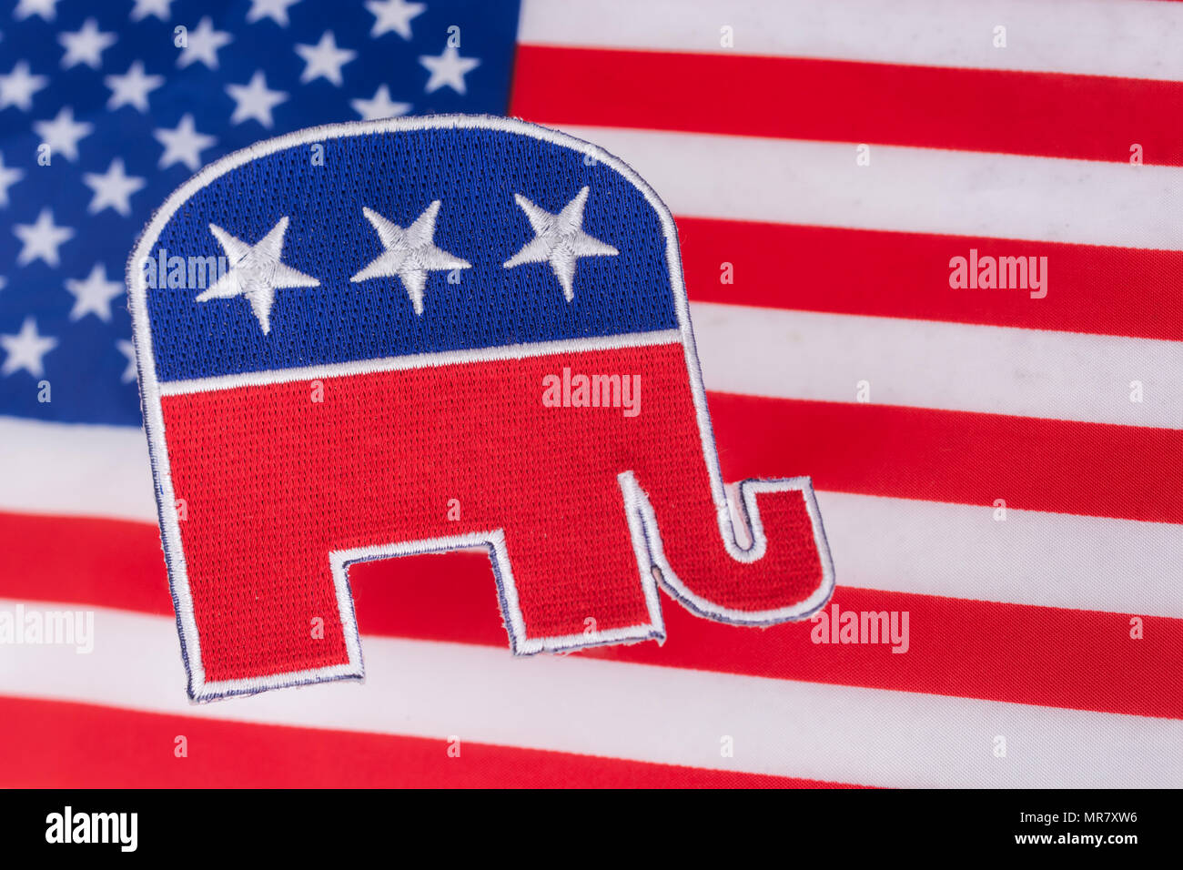 GOP / Republican Party patch with Stars & Stripes flag. For US Midterms ...