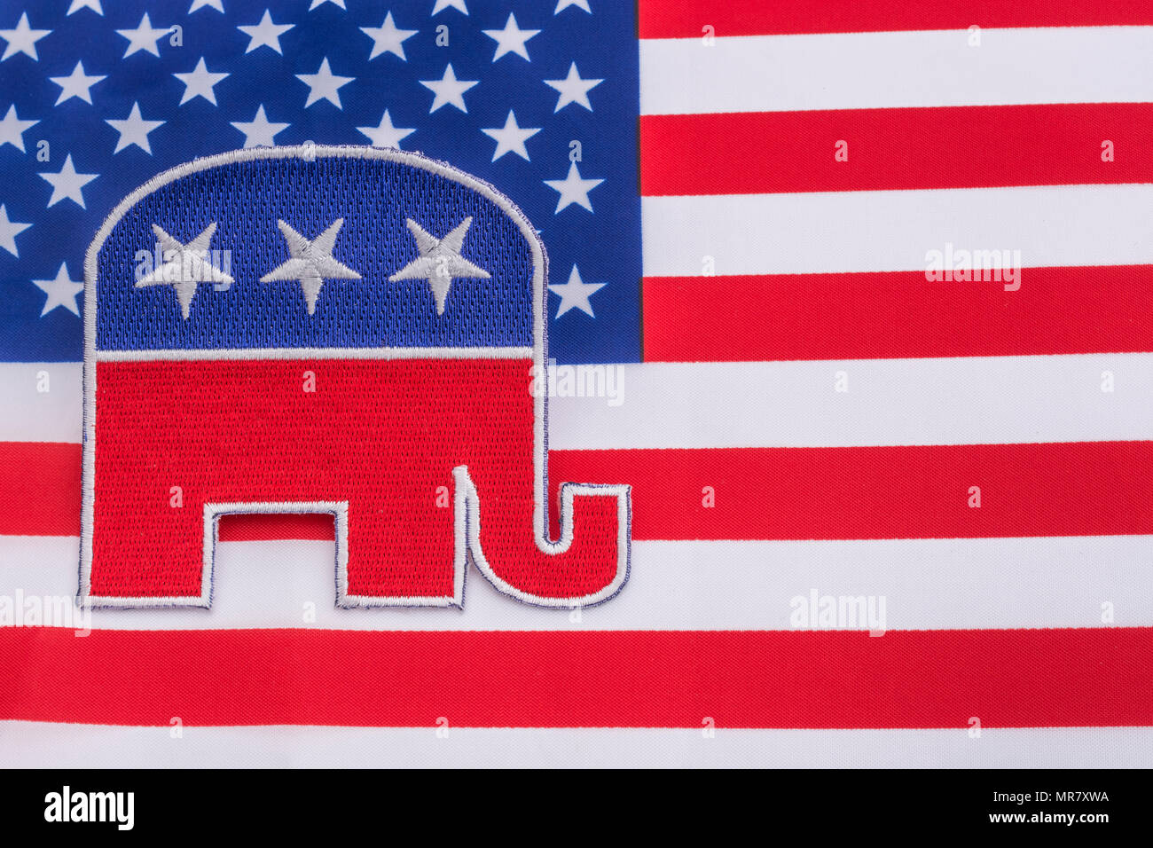 GOP / Republican Party patch with Stars & Stripes flag. For US Midterms ...