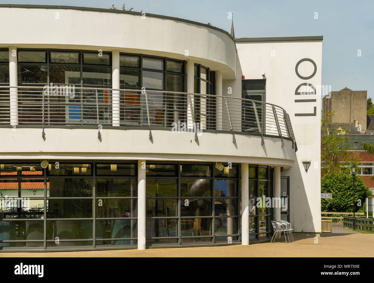 The new Lido building in Pontypridd park. It has been developed around ...