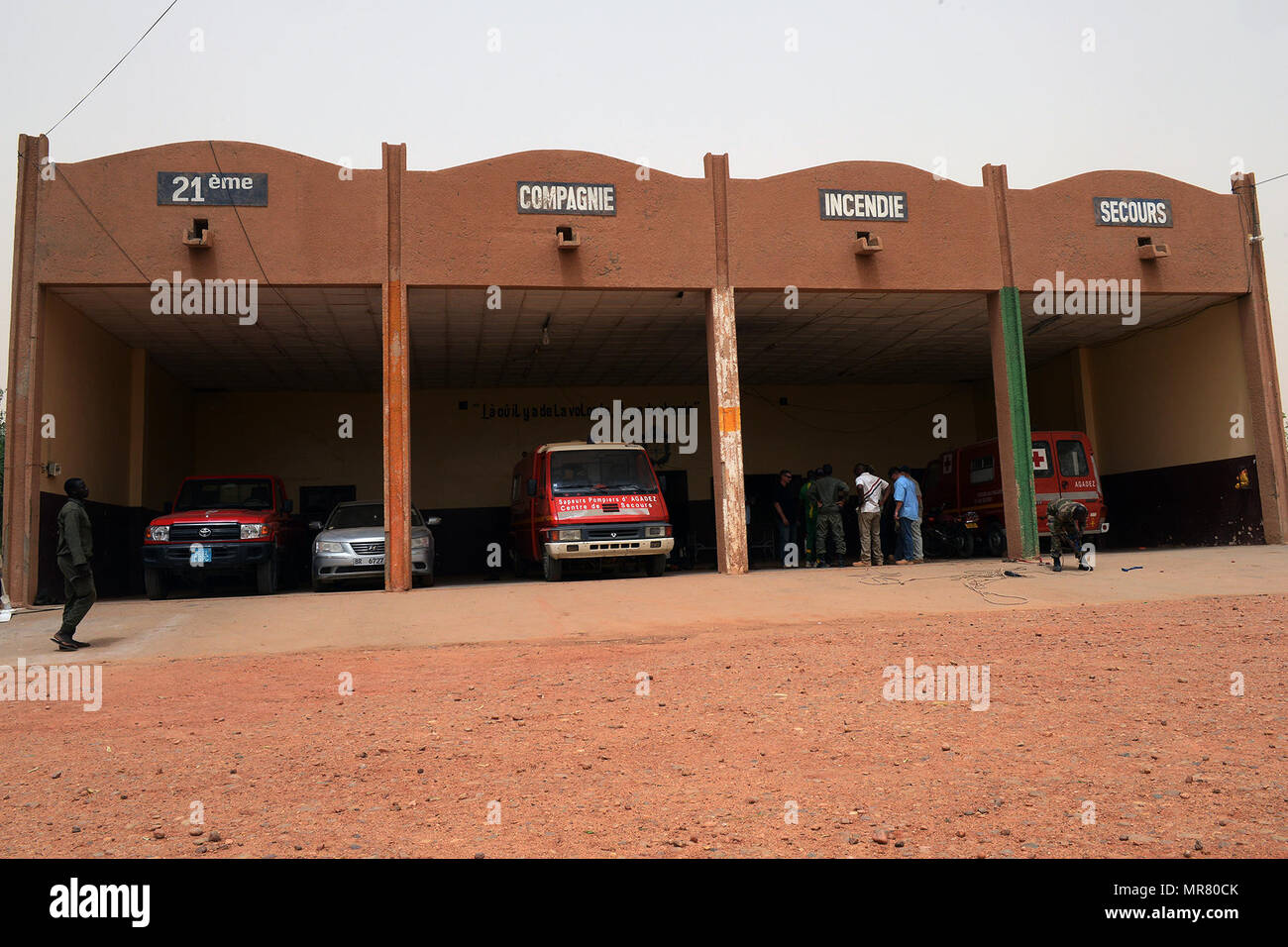 Firefighters deployed to the 724th Expeditionary Air Base Squadron meet ...