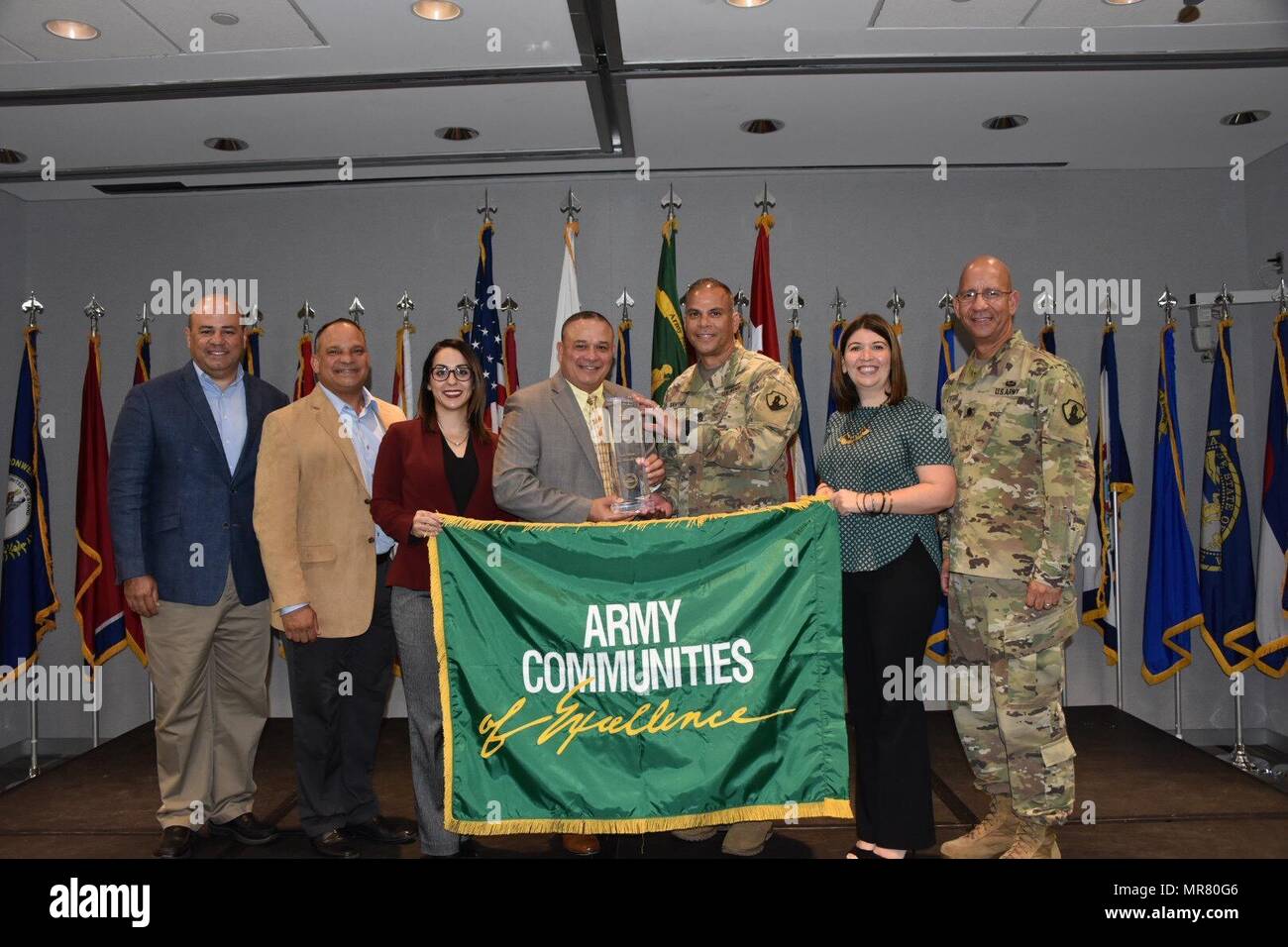 The 1st Mission Support Command ACOE team poses for a photo with their ...