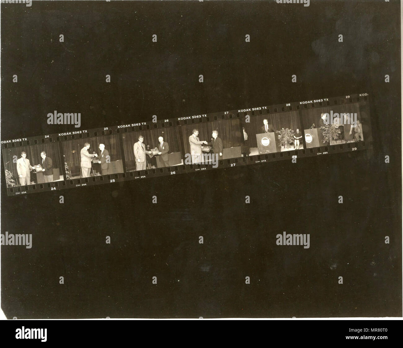Admin. Atwood presenting general awards - 35mm filmsheet Stock Photo ...