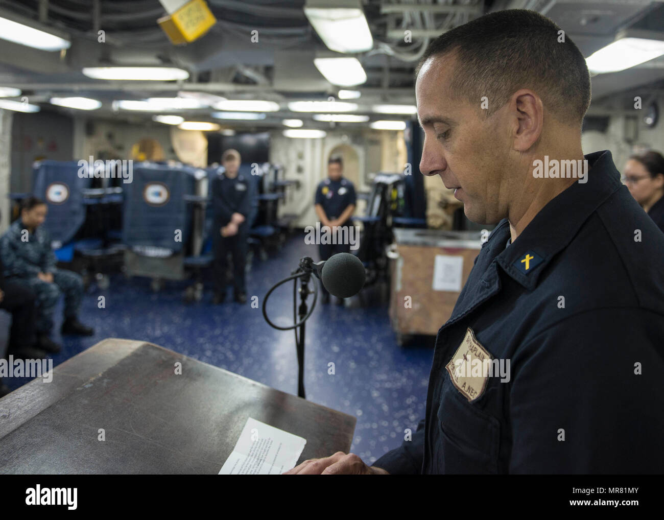 ATLANTIC OCEAN (May 25, 2017) – Cmdr. Paul Tremblay, Chaplain aboard ...